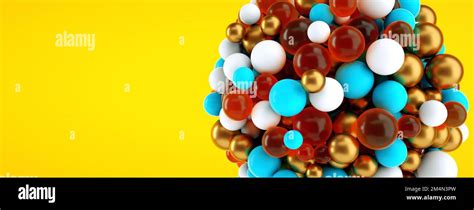 Colorful Rainbow Matte Balls In Different Sizes Abstract Composition
