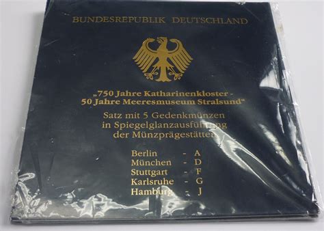 Deutschland BRD Germany 5 x 10 DM 2001 A J Gedenkmünzen Set 750