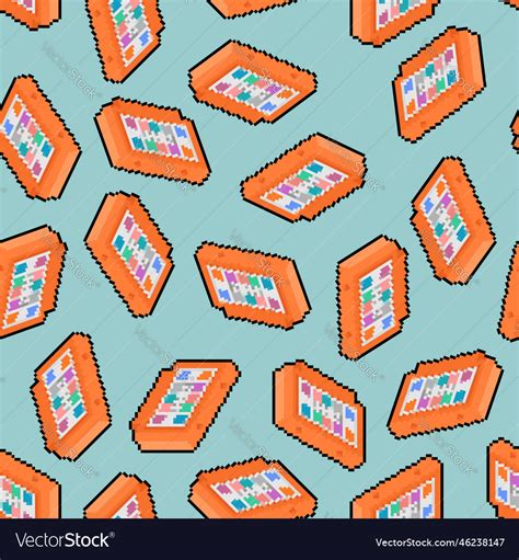 Video Game Cartridge Pixel Art Pattern Seamless Vector Image
