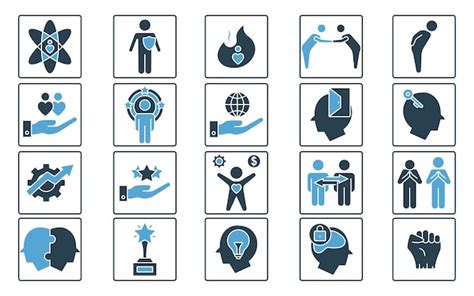 Premium Vector Core Values Icon Set Integrity Passion Respect