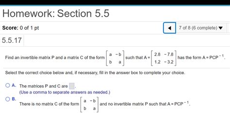 Solved Find An Invertible Matrix P And A Matrix C Of The Chegg