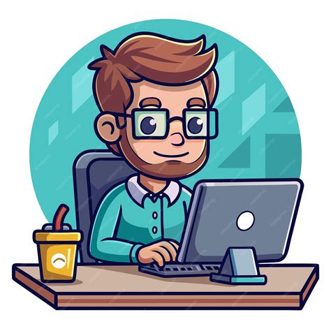 Premium Vector Cartoon Character Coding In Office Vector