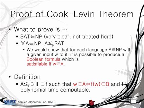 ppt cook levin theorem proof and illustration powerpoint presentation