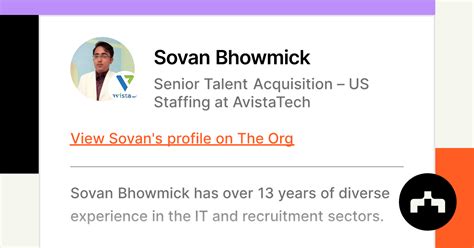 Sovan Bhowmick Senior Talent Acquisition Us Staffing At Avistatech