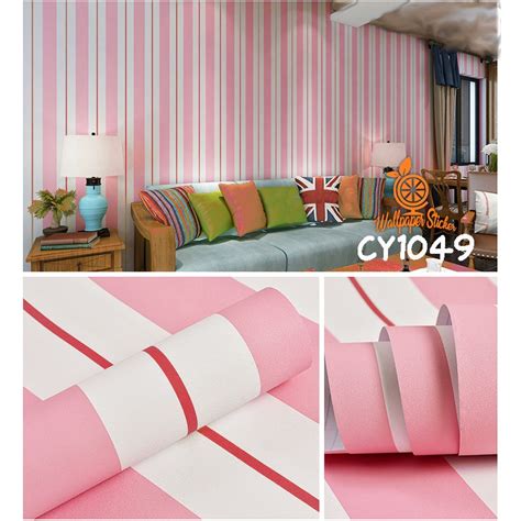 Jual Stiker Dinding Salur Pink Wall Stiker Premium Quality 45 Cm X 8