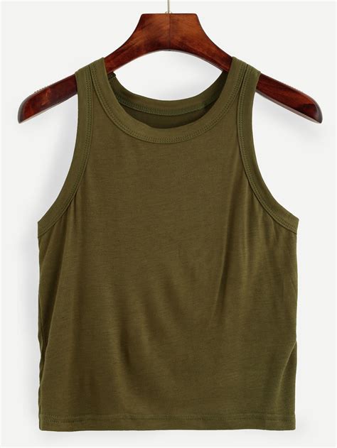 Army Green Tank Top Sheinsheinside