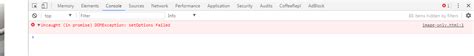 uncaught in promise domexception setoptions failed in chrome version 59 0 3071 104 · issue