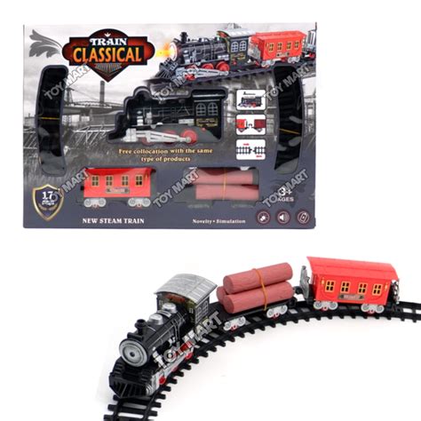 Classical Simulation Moving New Steam Train With Track Play Set 17pcs