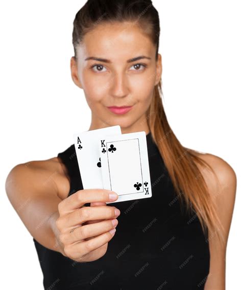 Premium Photo Atractive Girl With Playing Cards