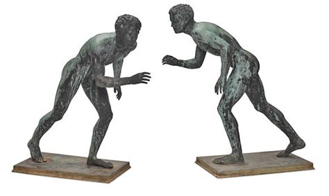 Bonhams A Pair Of Classical Style Verdigris Bronze Figures Of Runners