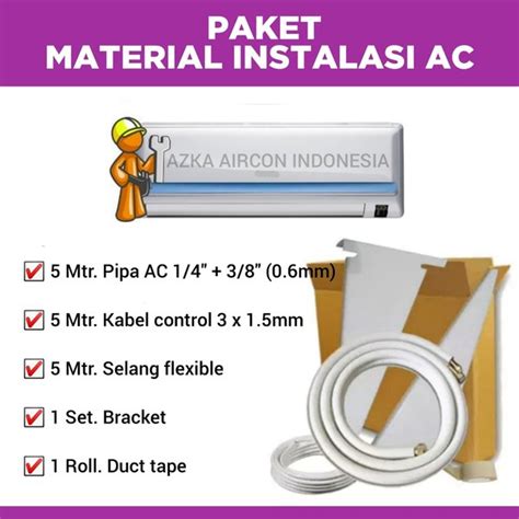 Jual PAKET MATERIAL INSTALLASI AC 1 2 PK 3 4 PK 1 PK 5 Mtr Di Lapak