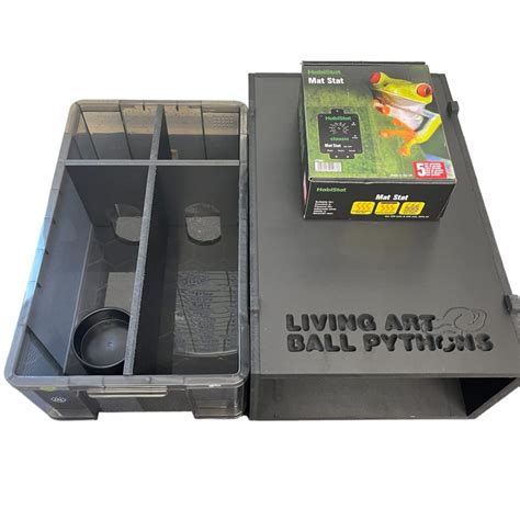 Black 12 Litre Ball Python Set Up Kit Living Art Ball Pythons