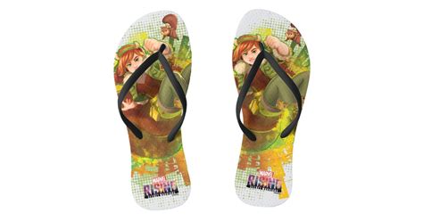 Marvel Rising Squirrel Girl And Tippy Toe City Art Flip Flops