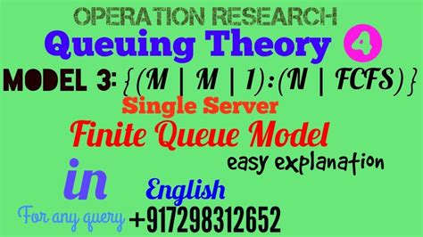 Model 3 Mm1 N Fcfs Model Single Server Finite Queue Model In