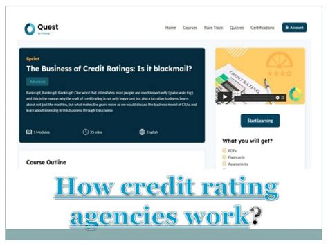 How Credit Rating Agencies Work Ppt