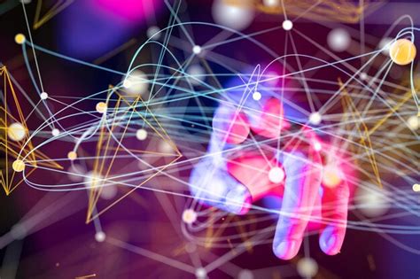 Premium Photo D Render Of A Neural Network Big Data And Cybersecurity With Blurred Fingers