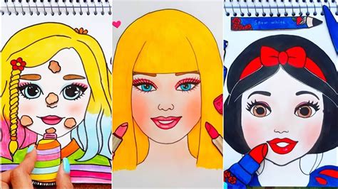 Paper Makeup Asmr Compilation 💄paper Doll Makeover 💅 Youtube