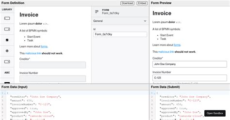 form js playground demo forked codesandbox