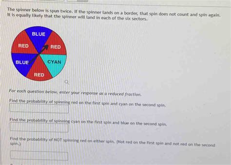 Solved The Spinner Below Is Spun Twice If The Spinner Lands On A