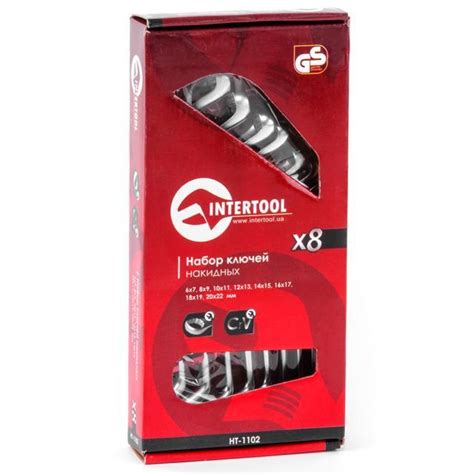 ᐉ Набір ключів накидних Intertool Ht 1102 Cr V 6 22 мм 8 од 8467466 • Краща ціна в Києві