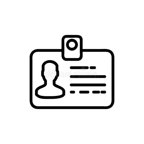 ID Card Icon Outline Style Isolated on White Background Ilustración