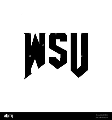 Wsu Letter Logo Design For Technology Company Wsu Logo Design Black And White Color Combination