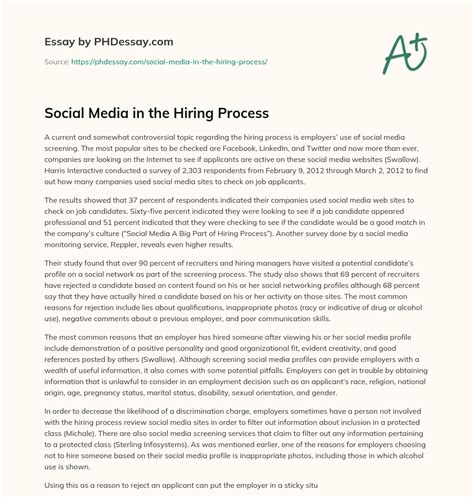 Social Media In The Hiring Process