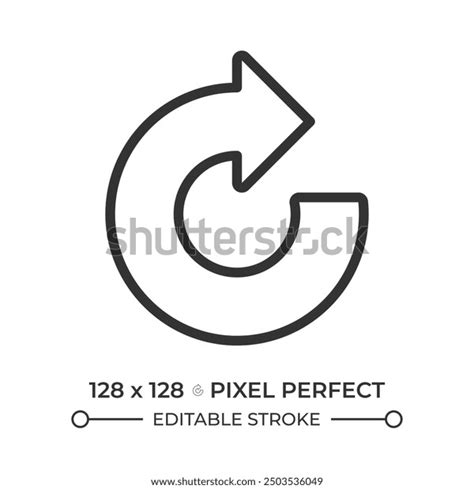Clockwise Arrow Linear Icon Representing Repeat Stock Vector Royalty