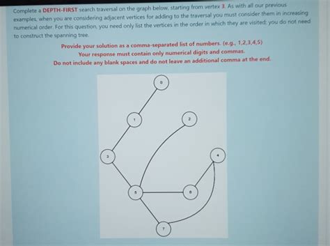 Solved Complete A DEPTH FIRST Search Traversal On The Graph Chegg