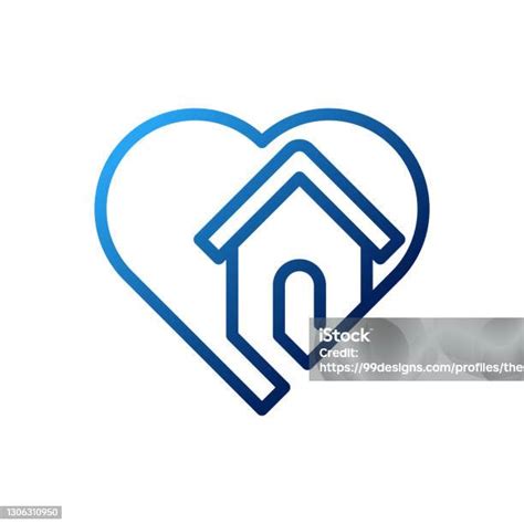 하트 모양 로고 아이콘 벡터 디자인 일러스트가 있는 홈 홈 사랑 로고 아이콘 디자인 개념 벡터 템플릿 웹 사이트 기호 로고 기호