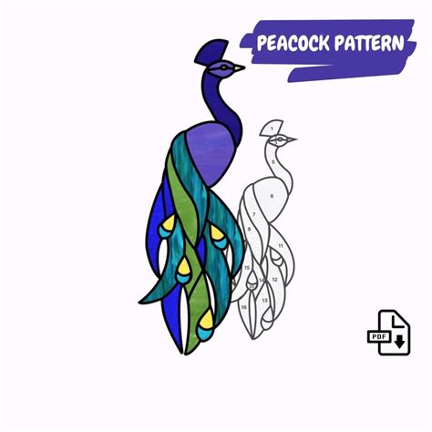 Stained Glass Peacock Pattern Peacock Stained Glass Window Hanging Pa