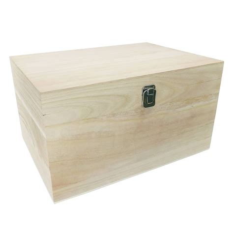 36cm Deep Rectangular Wooden Box With Silver Clasp WBM6007 Craftmill