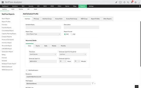 How To Schedule A Report In Netflow Analyzer Manageengine