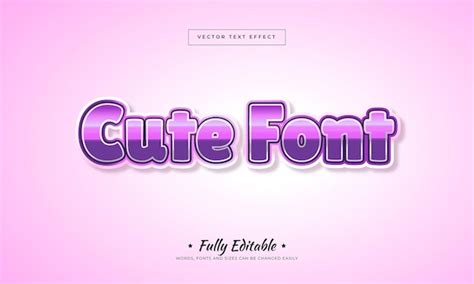 Premium Vector Cute Font Text Effect