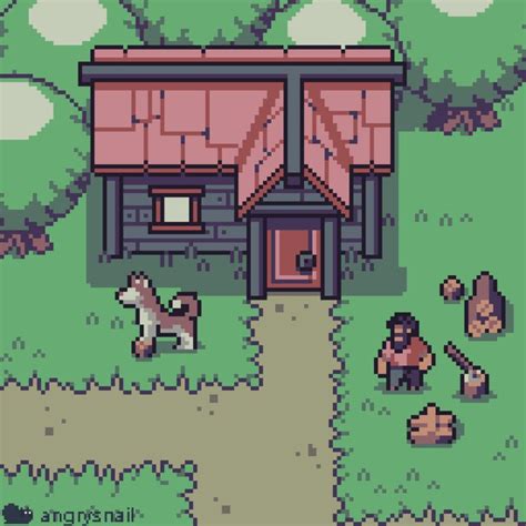 Cabin In The Forest Topdown Pixelart Angrysnail Artofit