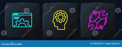 set line browser setting wrench and arrows as workflow and human head