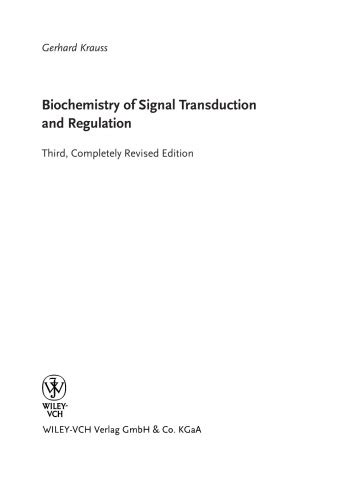 دانلود کتاب Biochemistry Of Signal Transduction And Regulation
