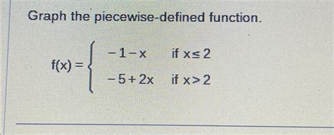 Solved Graph The Piecewise Defined