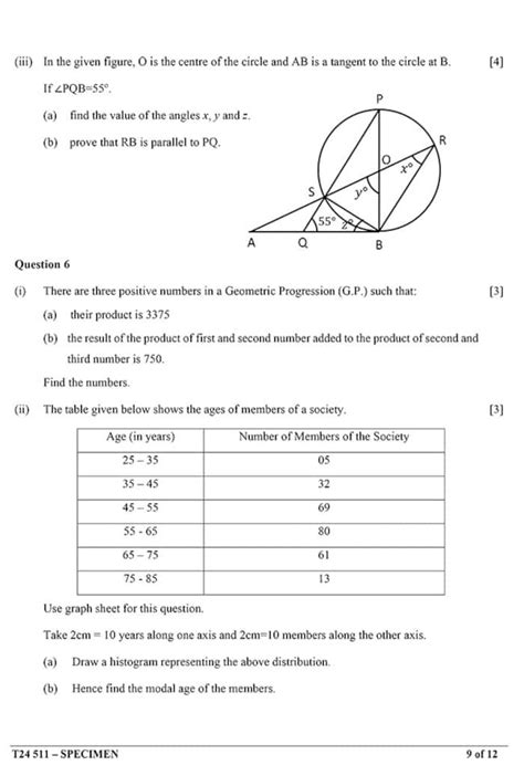 Cisce Icse Class 10th Mathematics Specimen Question Paper 2024 See Photos Here