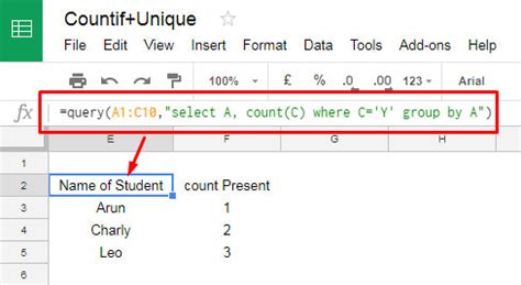 How To Use COUNTIF With UNIQUE In Google Sheets