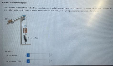solved the system is released from rest with no slack in the