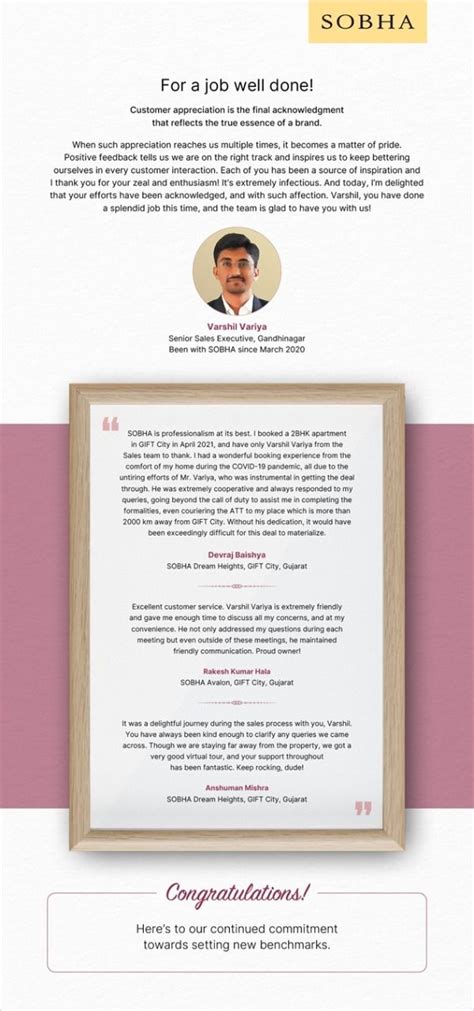 Varshil Variya On Linkedin Thankyou Team Sobha Sobhalimited