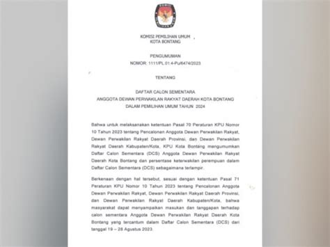 Resmi Daftar Calon Sementara Anggota DPRD Bontang Pemilu 2024 RADAR BONTANG