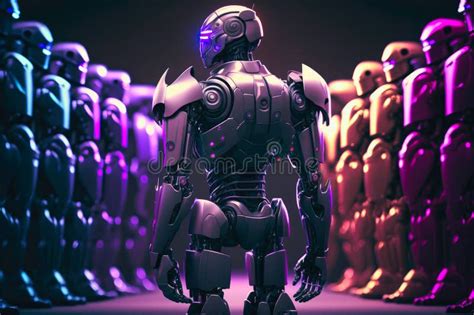 Robots Army Commander Automation Of Robotic Technical Processes Stock