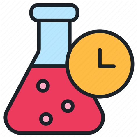 Lab Science Flask Experiment Laboratory Clock Time Icon