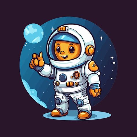 Premium Ai Image Design Cute Icon Hand Spaceman Sign Sky Logo Vector