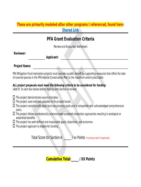 Xx Points Section A Pfa Mitigation Fund Projects That Doc Template