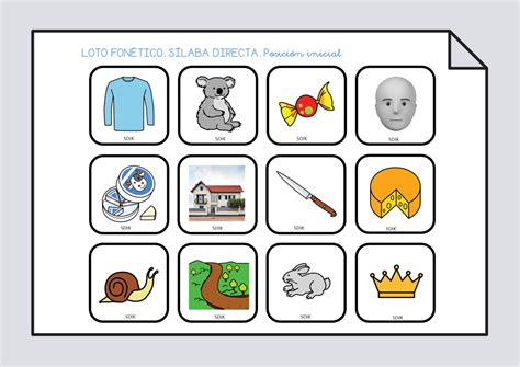 Bingo Y Fichas Para Trabajar Los Fonemas♒️ Descubra A Emoção Das