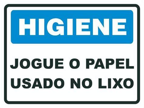 Placa De Sinalização Jogue O Papel Usad No Lixo 30x20 Afonso