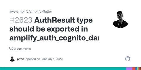 AuthResult Type Should Be Exported In Amplify Auth Cognito Dart Issue